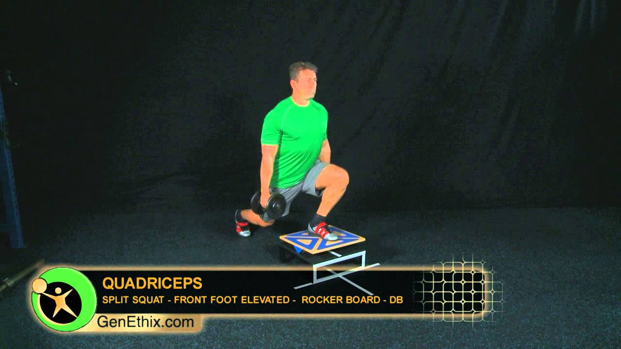 Quadriceps / Split Squat - Front Foot Elevated - Rocker Board - DB ...