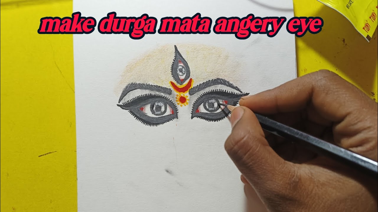 simple easy and beautiful maa Durga eye for beginners || step by step ...