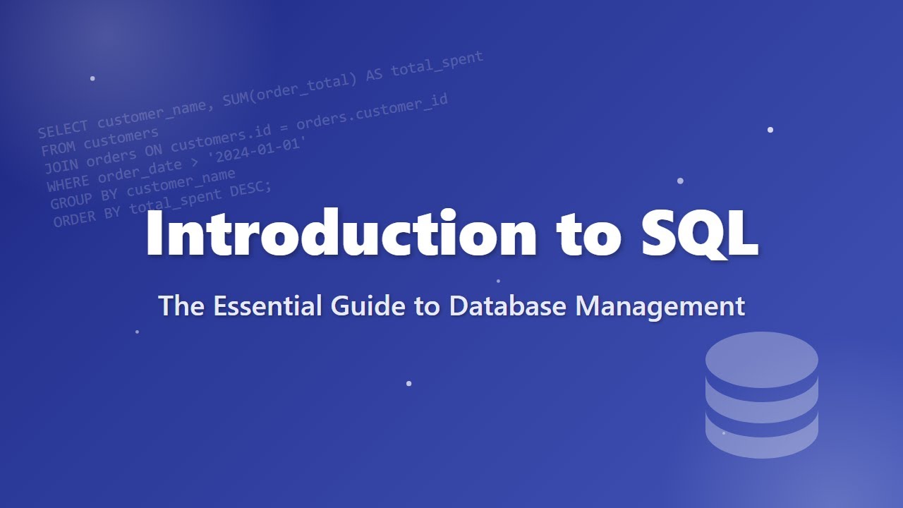 SQL for Beginners: Introduction to Database Management with SQL - YouTube