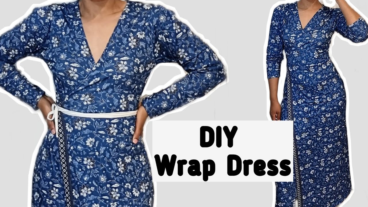 How to make a wrap maxi dress/long gown cutting and stitching.Easy ...