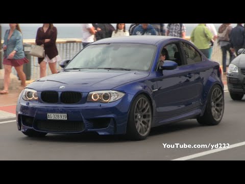San Marino Blue BMW 1M Coupe in Monaco! Akrapovic Exhaust Sounds! - YouTube