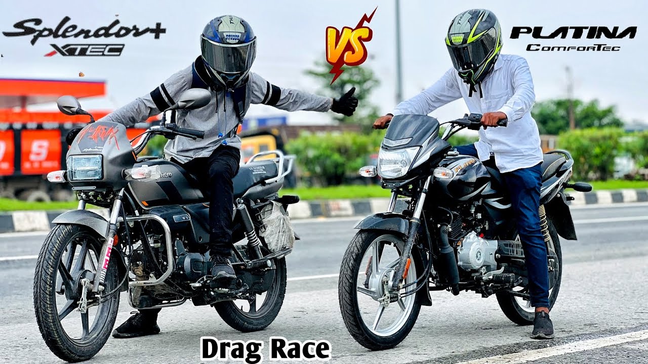 Hero Splendor + Xtec 2.0 Vs Bajaj Platina 100 | Drag Race | कांटे की ...