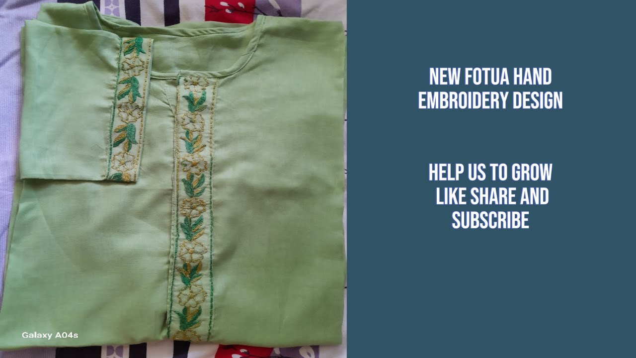 New design on fotua| Hand embroidery| Design fotua|Punjabi - YouTube