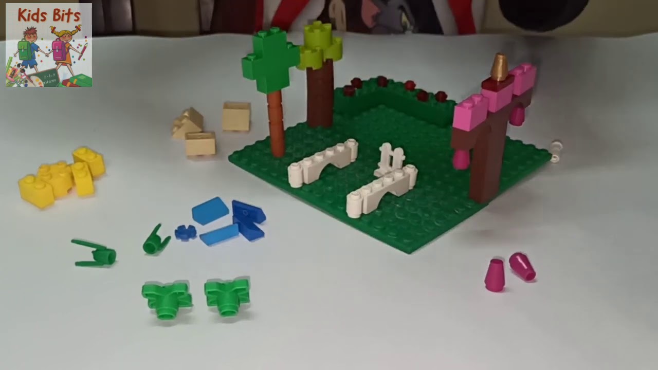 LEGO (Basics Tutorial) - Small Garden with Trees, Cherry Bush, Entrance ...