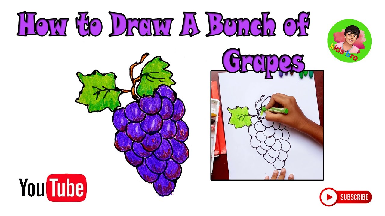 How to Draw A Bunch of Grapes - YouTube