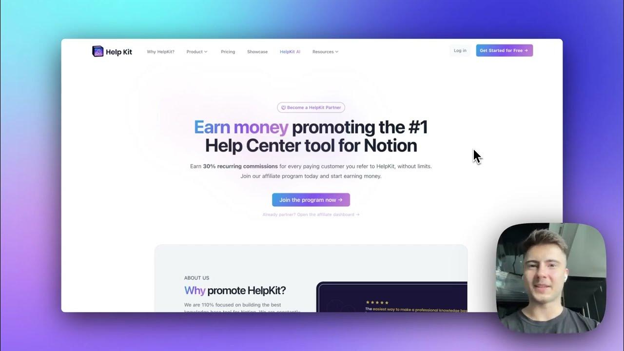 Earn money by promoting the #1 Help Center tool for Notion: HelpKit Partner Program - YouTube