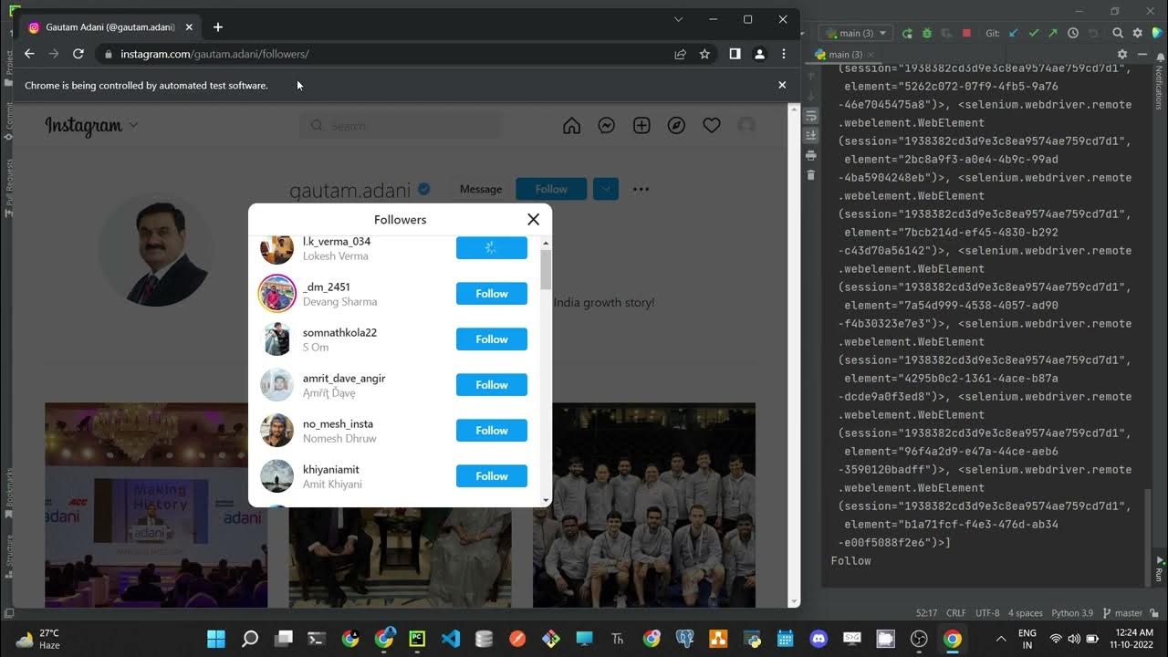 Instagram Follower BOT - Selenium Python ( Python BOT ) - YouTube