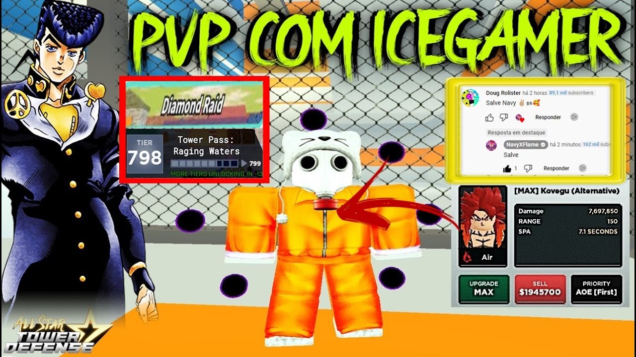 FUI PVP COM OUTRO YOUTUBER OLHA NO QUE DEU ALL STAR TOWER DEFENSE - YouTube