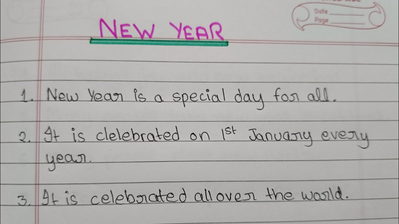 10 Lines on New Year/Essay Writing on New Year/New Year 2025 - YouTube