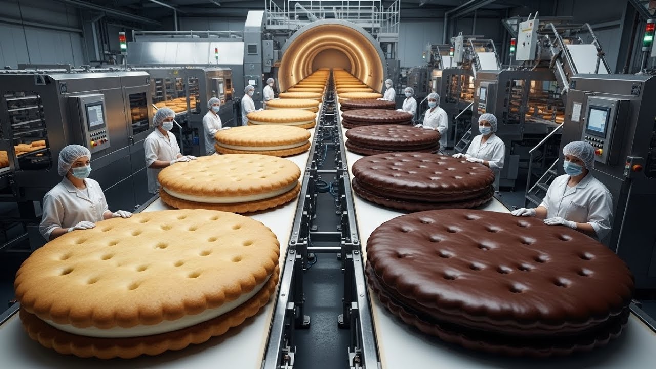 How Biscuits & Cookies Are Mass Produced | Inside a Modern Biscuit ...