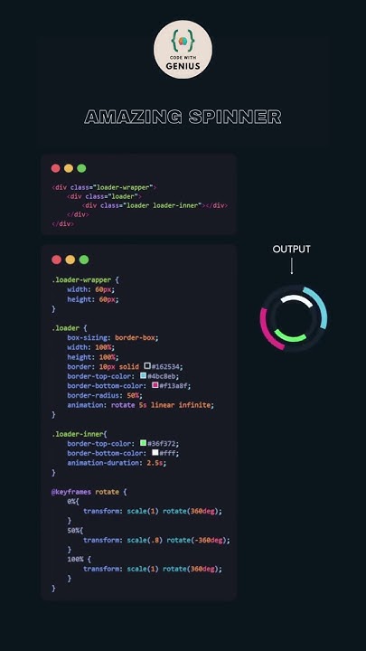 Creating an Amazing Spinner Animation with HTML and CSS #webdevelopment #shortvideo # ...