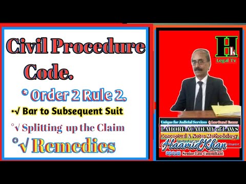 Order 2 Rule 2 CPC | Splitting the Claim | CPC | Asj | Cj| HkLegalTv ...