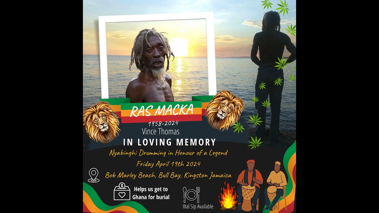 Live Drumming RIP RAS MACKA Vince Thomas - Nyabinghi - Bob Marley Beach ...