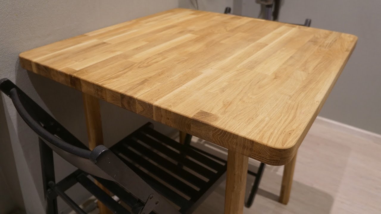 Small kitchen table made from single oak panel - YouTube