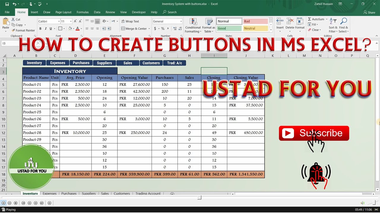 How to create buttons in Ms excel - YouTube