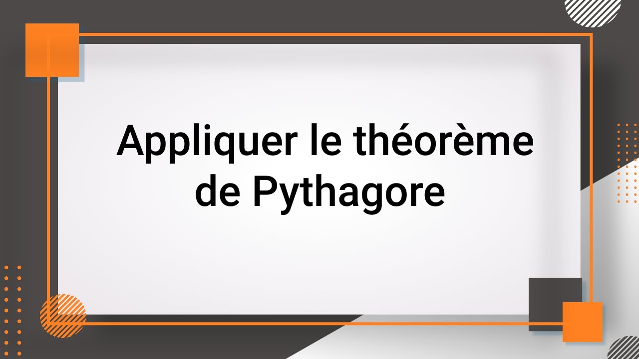Appliquer le théorème de Pythagore pour calculer l'hypoténuse ...
