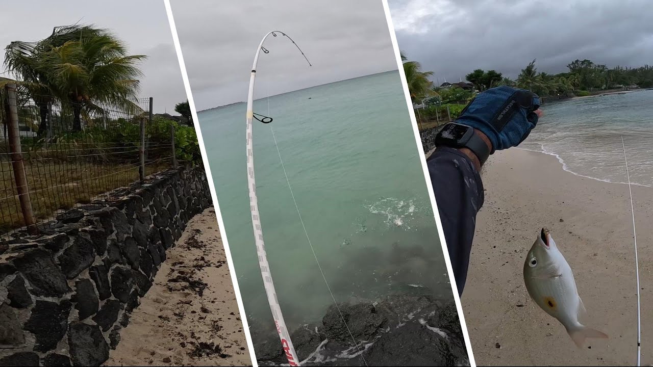 Shore Casting at Pereybere during cyclone Faida - Fishing beach ...