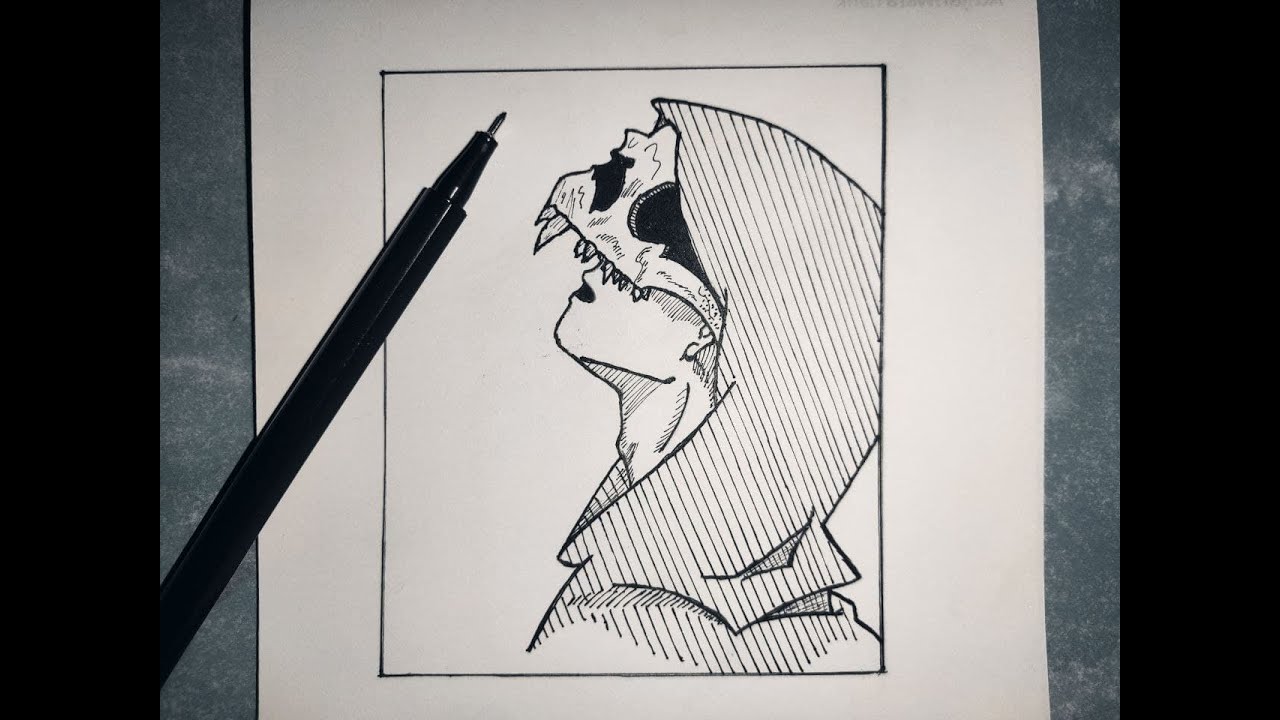 How to draw half face boy wearing a mask - step by step [part 02] - YouTube