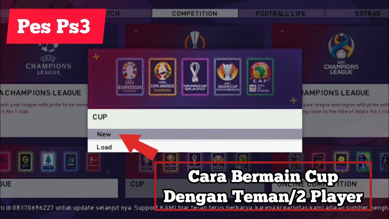 Tutorial Bermain Cup Dengan Teman/2 Player Di Pes Ps3 - YouTube