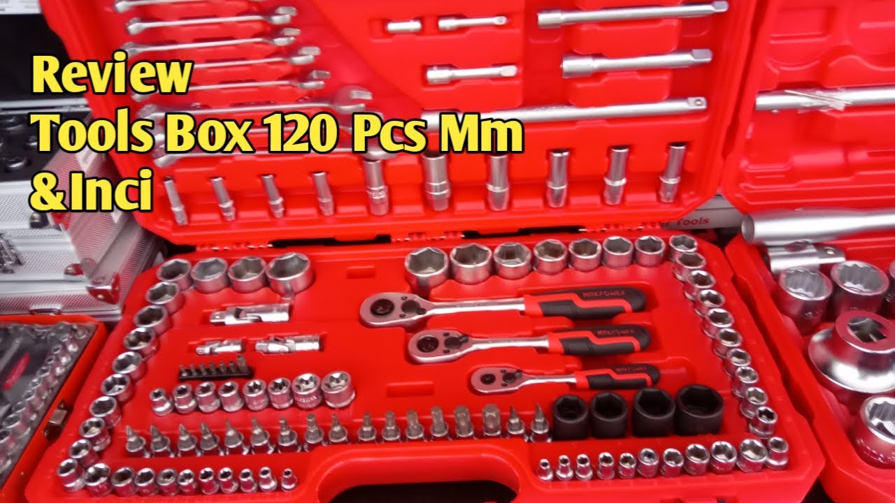Review!! Toolbox 120 Pcs Set Ukuran Mm Dan Inci Maxpower#toolbox# ...
