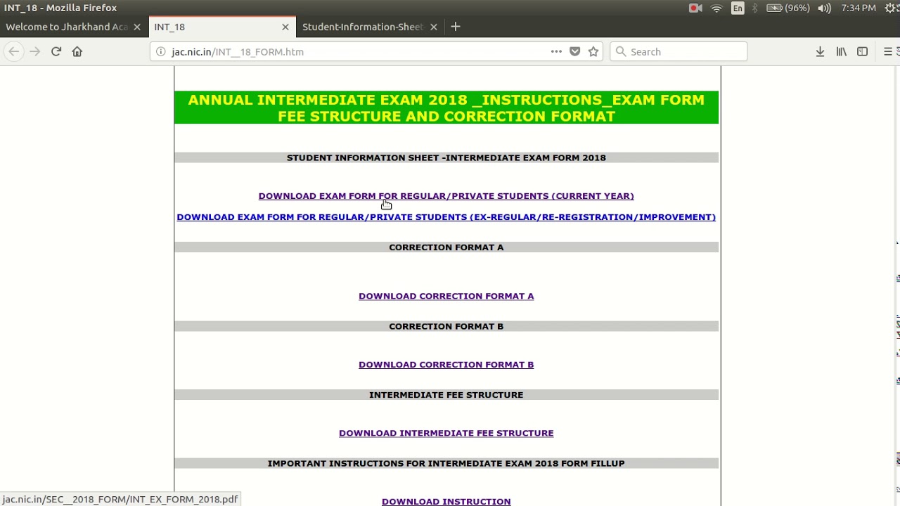 JAC 2018 Intermediate Form Filling Online - YouTube