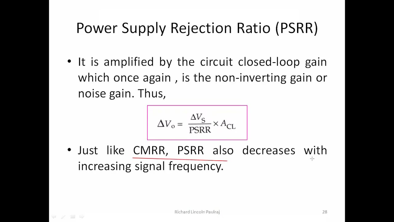 L7 , Module 1, OPERATIONAL AMPLIFIER FUNDAMENTALS , PSRR & Input Output Offset Voltage , LIC ...