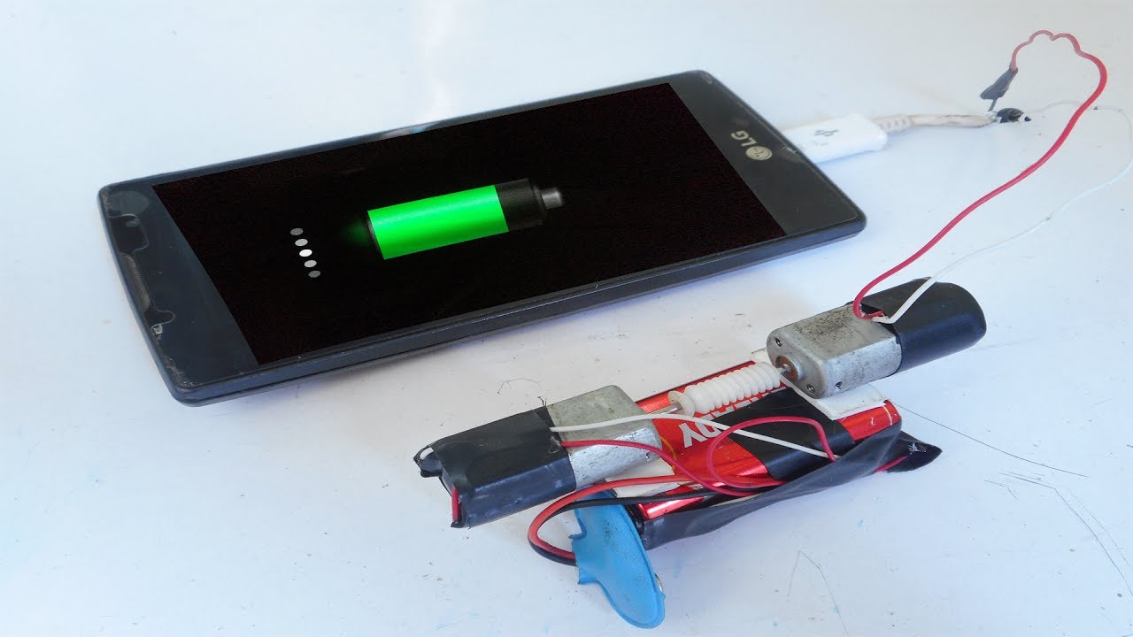 How to make Mobile Charger With Dc Motor - YouTube