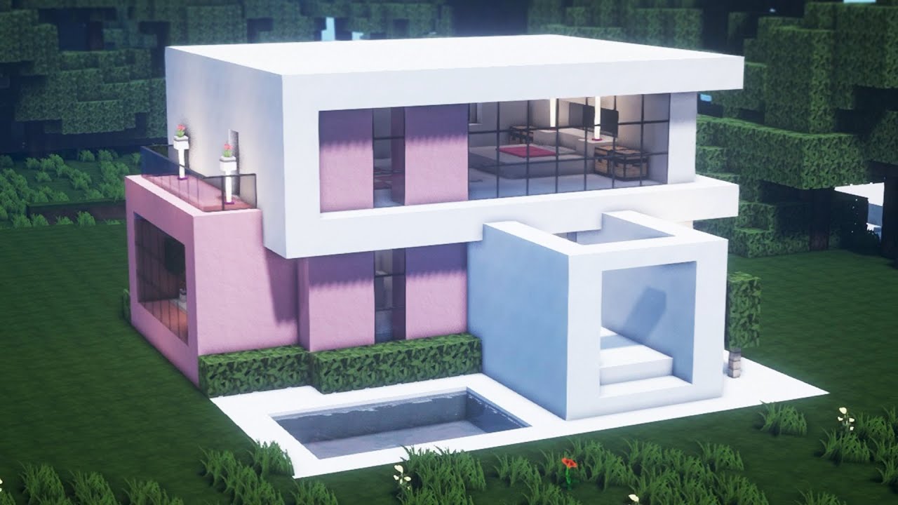 Minecraft: How to Build a Modern House Tutorial (Easy) with the ...