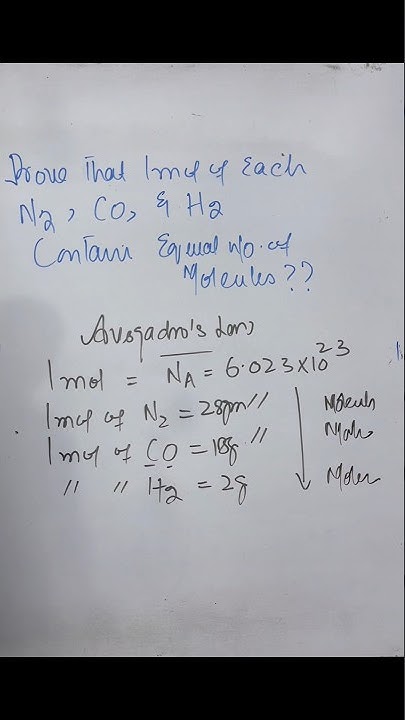 1 mole of different compounds contain equal number of molecules// Nitrogen and Hydrogen ...