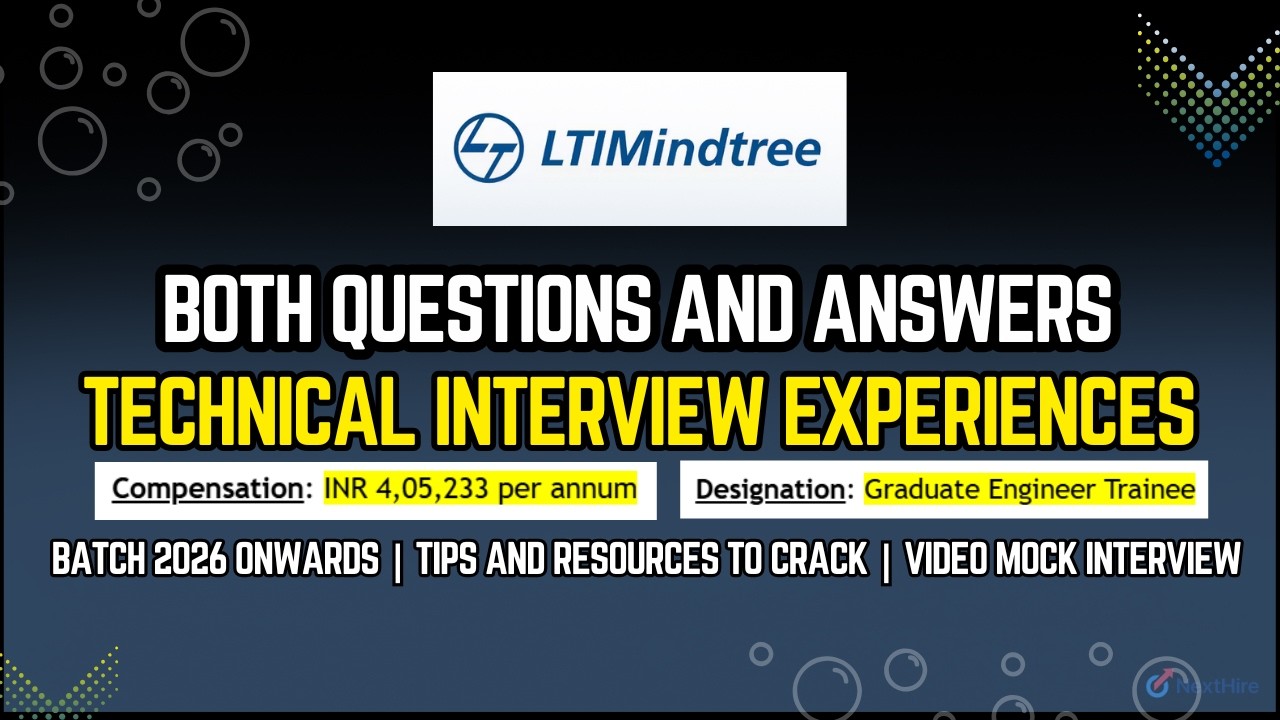 LTIMindtree Technical Interview Questions & Answers | Real Interview Experience 2026 Batch - YouTube