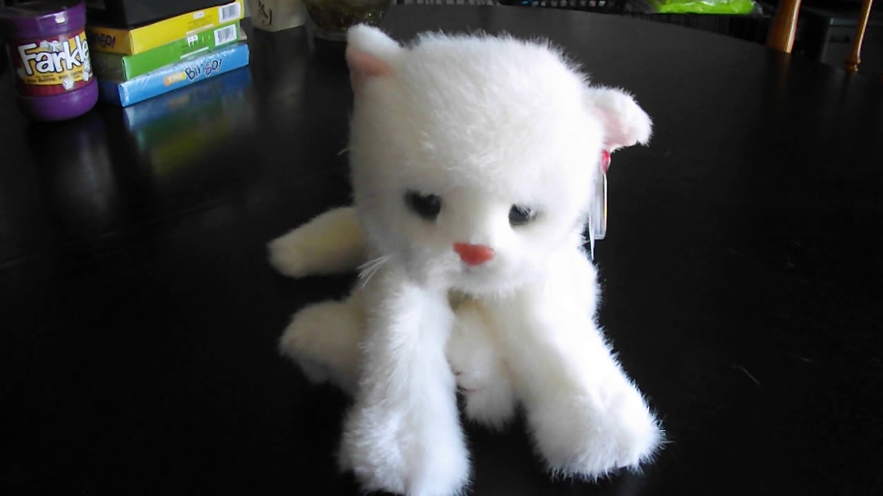 TY CLASSIC 1996 Crystal THE White Cat PLUSH REVIEW - YouTube