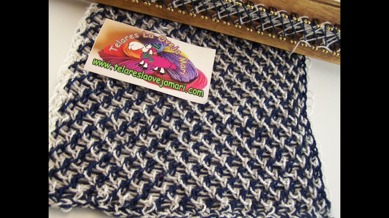 CRIS CROS STITCH WITH TWO COLORS FOR RECTANGULAR LOOM - YouTube