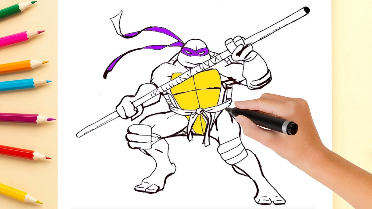 Teenage Mutant Ninja Turtles Drawing | Colors Pencil - YouTube
