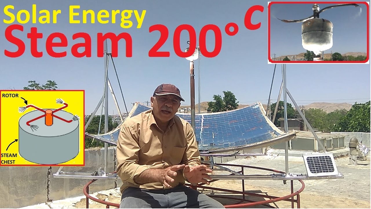 Solar steam.Steam 200°C.Heronsball in focus.Super hot solar steam ...