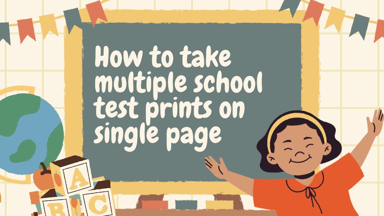 How to take multiple school test prints on single page - YouTube