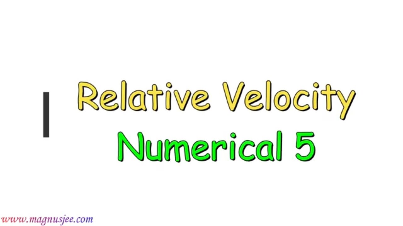 NUMERIAL 05 ‖ RELATIVE VELOCITY ‖ Rain is falling vertically with a ...