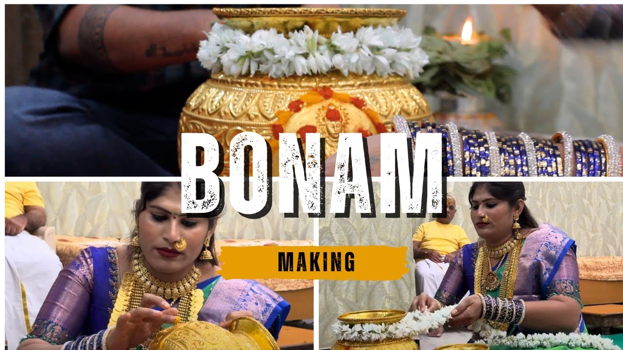 nisha kranthi bonam making at nallapochama thalli temple||mekala banda - YouTube