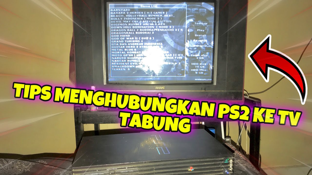 CARA MENYAMBUNGKAN PS2 KE TV TABUNG ️|| MEMASANG PS2 KE TV - YouTube
