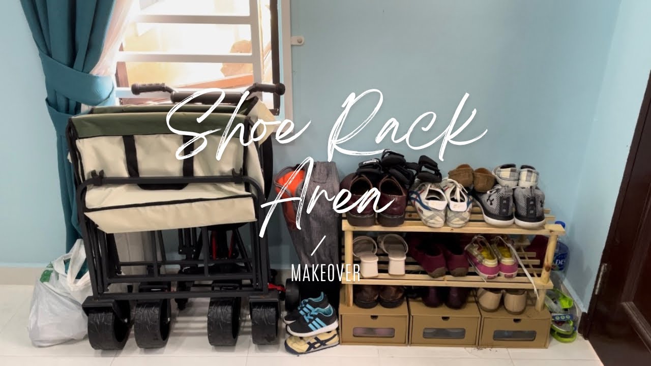 makeover shoe rack area - YouTube