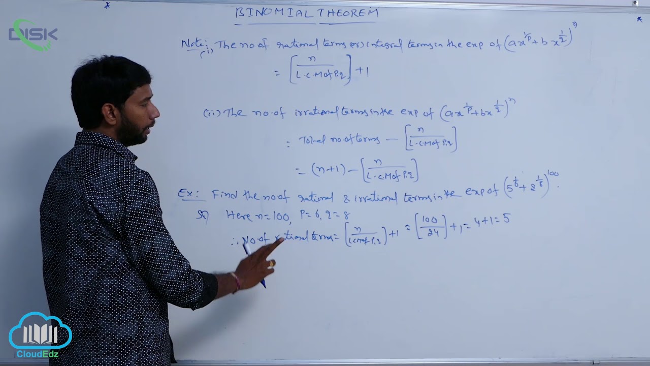 Binomial Theorem for Rational index || No.of rational & Irrational ...