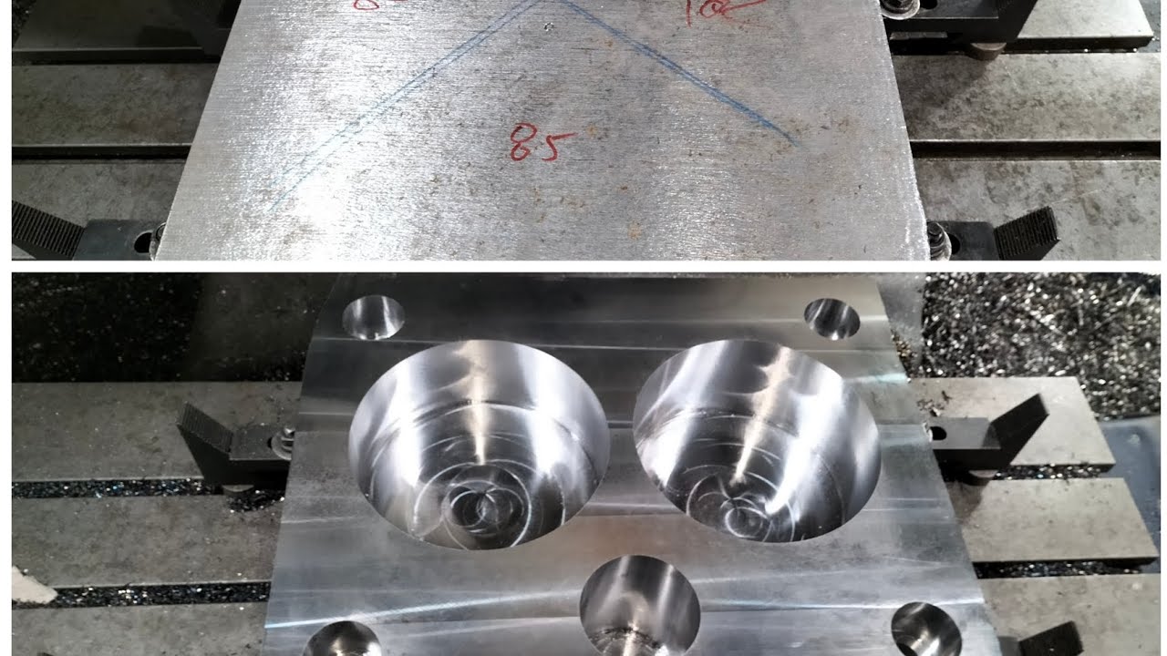 solid block machining on brigdeport cnc machine VMC - YouTube