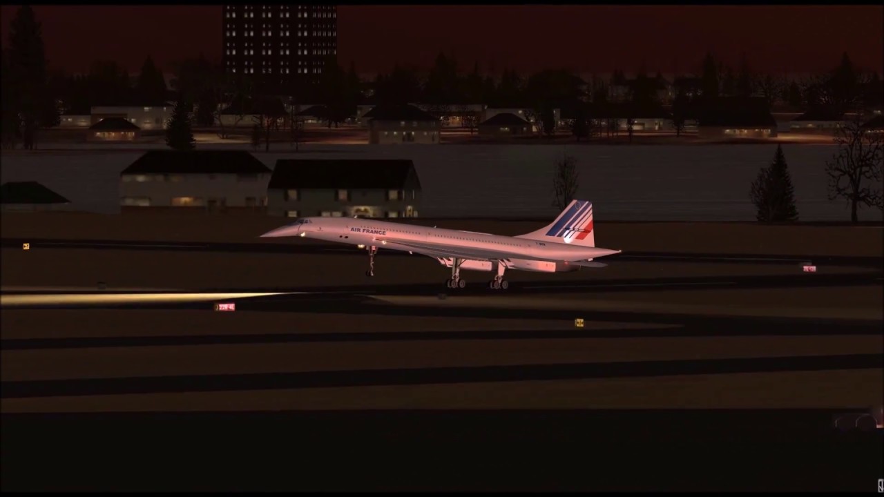 FSX AF concorde take off sunset JFK - YouTube