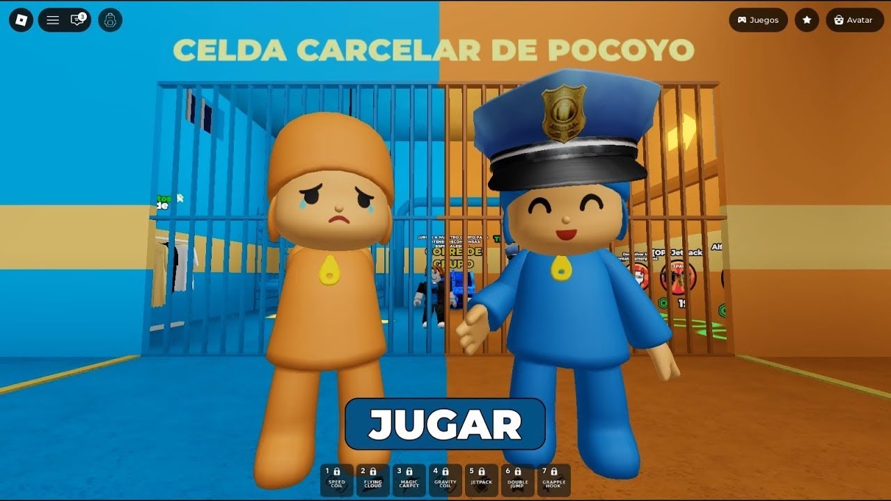 Pocoyo Prisoner vs Pocoyo Police 😱 Prison Escape Battle (Roblox Obby ...