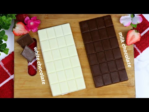 অল্প উপকরনে ২ রকমের চকলেট রেসিপি | Milk Chocolate/White Chocolate Recipe | Homemade Chocolate Recipe