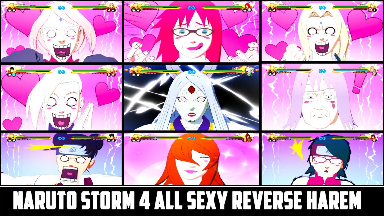 Naruto Storm 4 | All Sexy Reverse Harem Jutsu Reactions 【 - Gameplay - 】 - YouTube