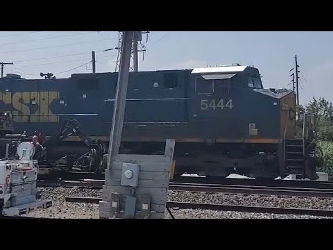 CSX 5444 Leads a Manifest through Pine, IN - YouTube