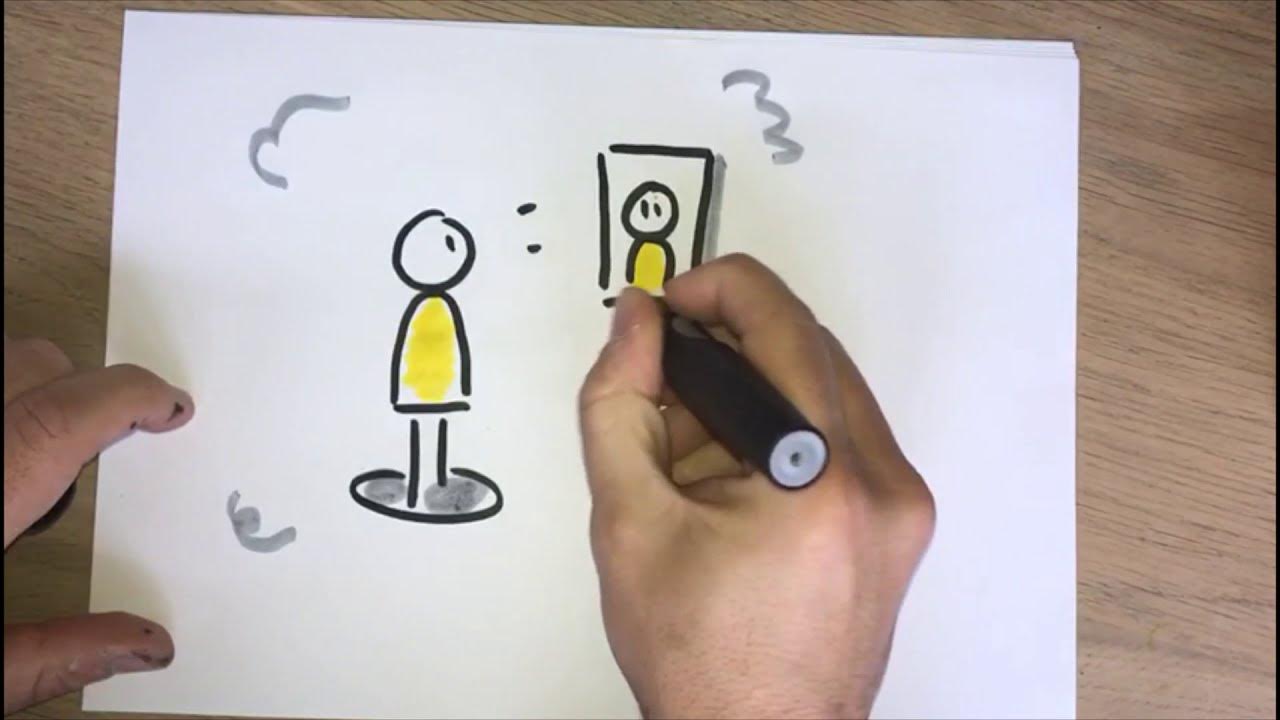 How to draw: SELF REFLECTION | Easy drawing ideas | Step by step - YouTube