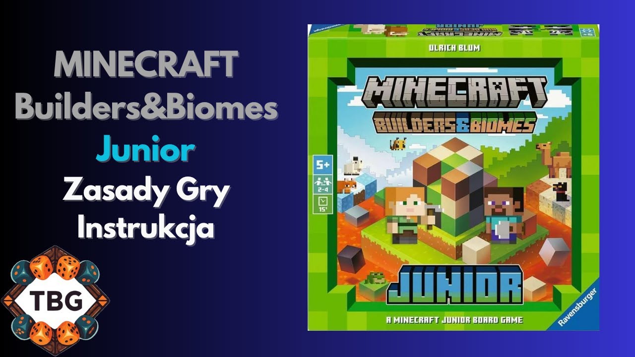 Minecraft Builders and Biomes Junior | Instrukcja | Zasady Gry | Przygotowanie | 2-4 graczy | 5 ...