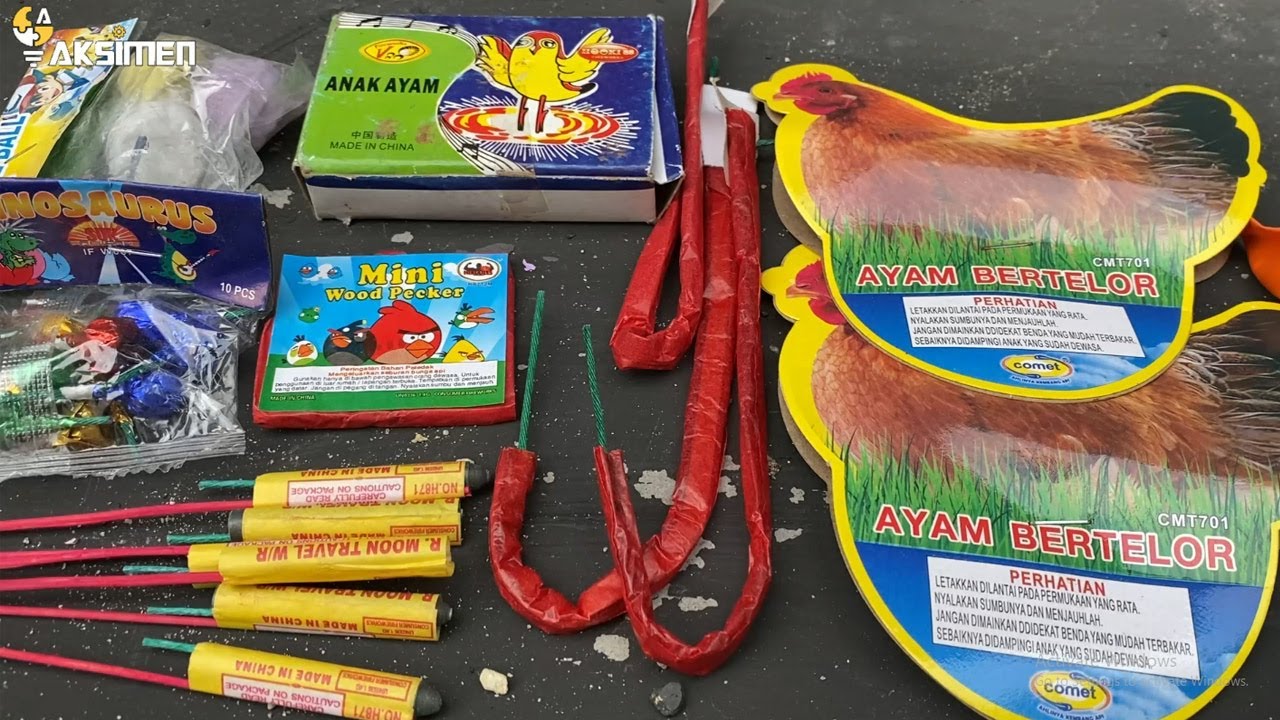 Menemukan dan Mainan Petasan Ayam Bertelur, Kembang Api Roket, Cabe ...