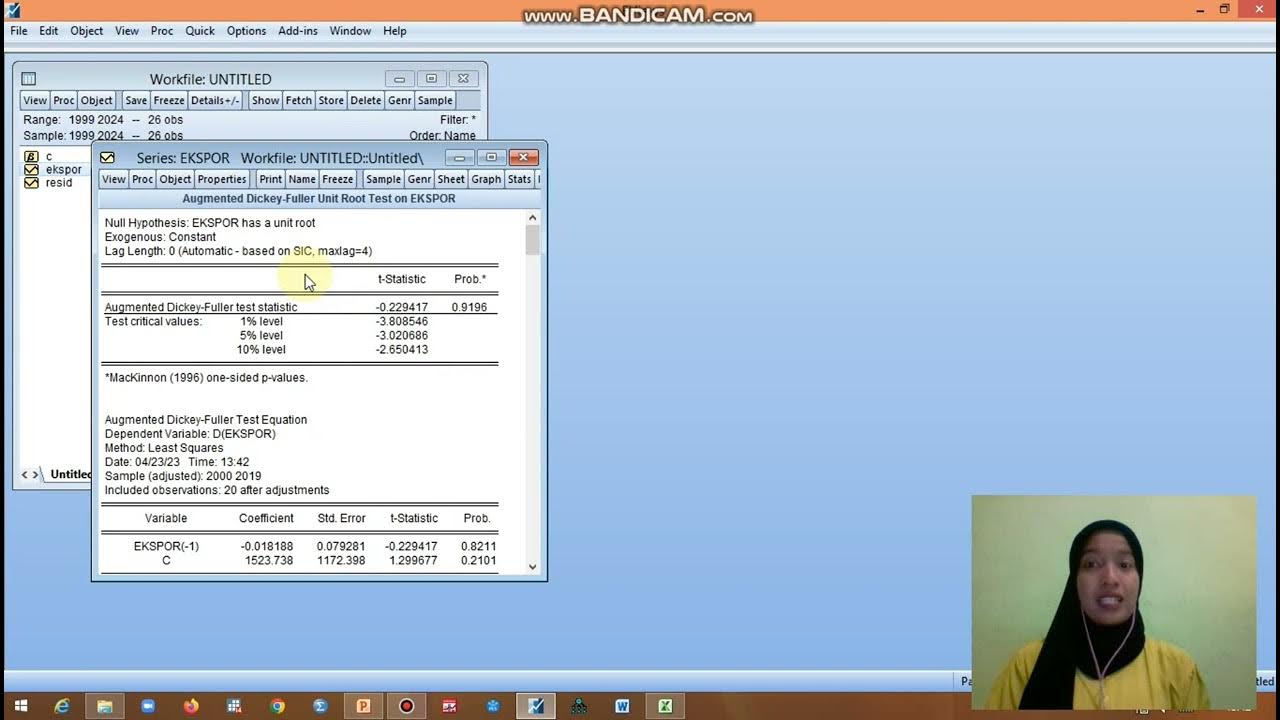 Forecasting (AR, MA, ARMA, ARIMA) Eviews - YouTube